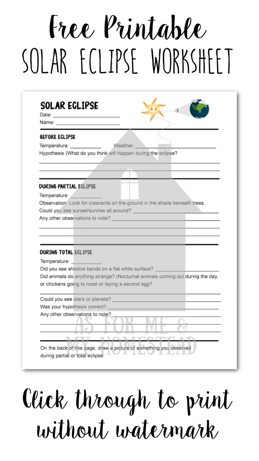 Solar Eclipse Printable - As For Me and My Homestead